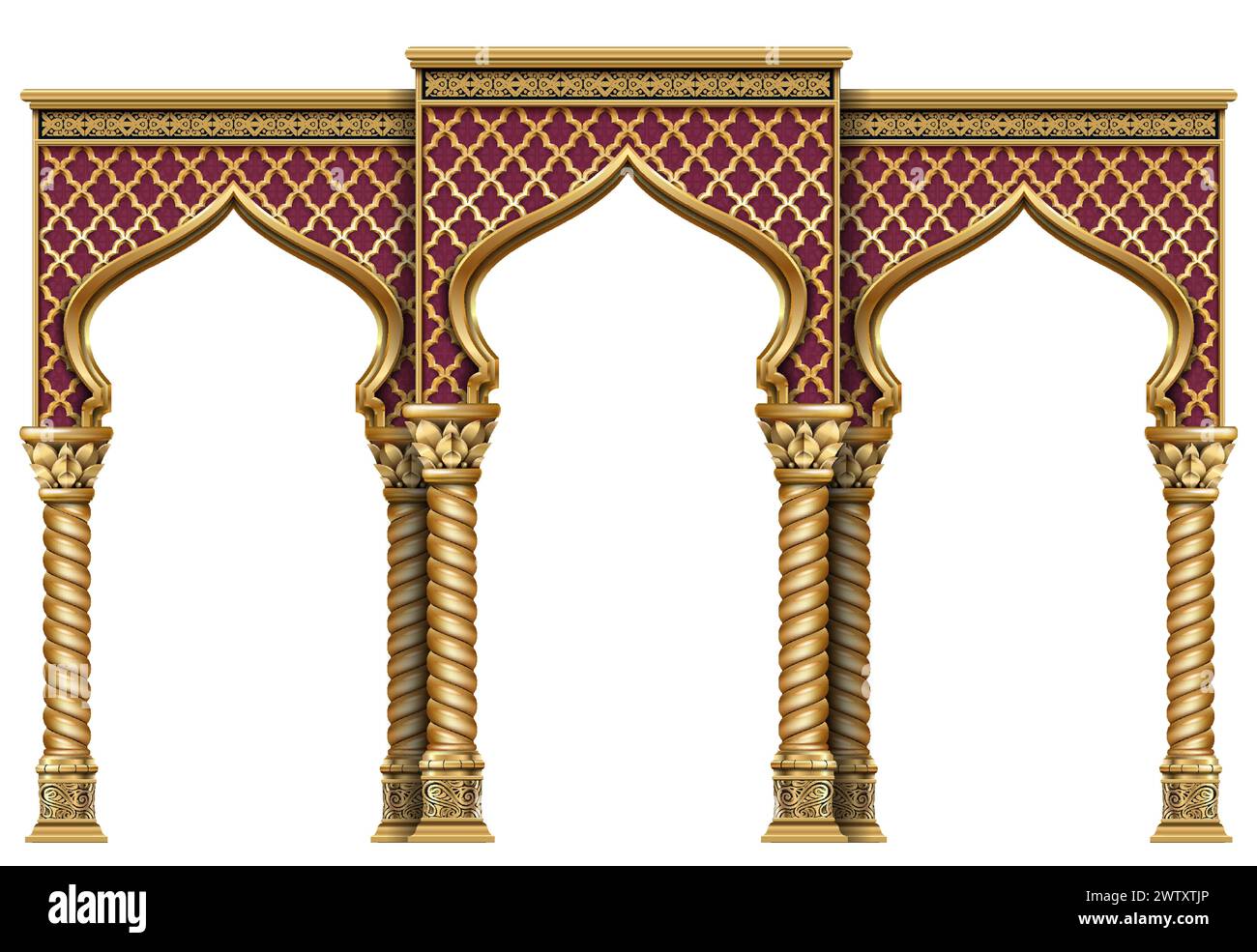 Golden luxury classic arch portal with columns Stock Vector Image & Art ...