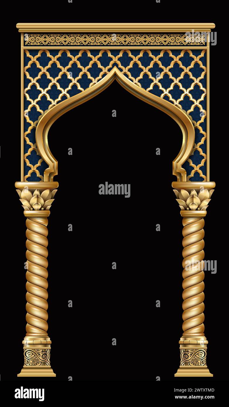 Golden luxury classic arch portal with columns Stock Vector Image & Art ...