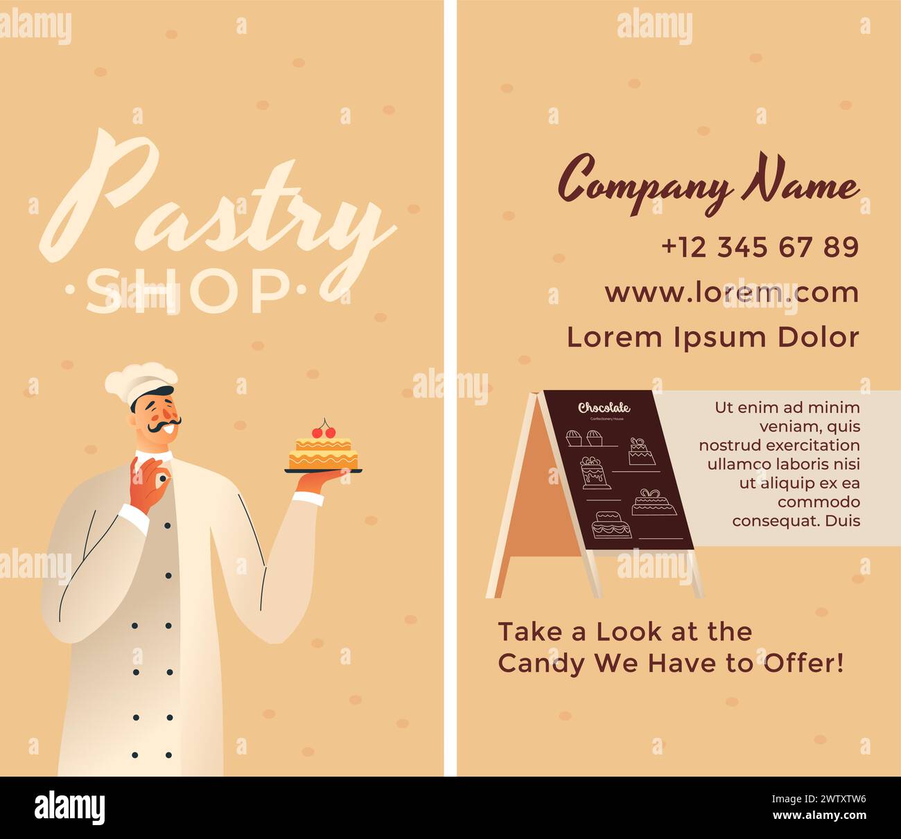 Elegant Bakery Business Card Design Stock Vector Image & Art - Alamy