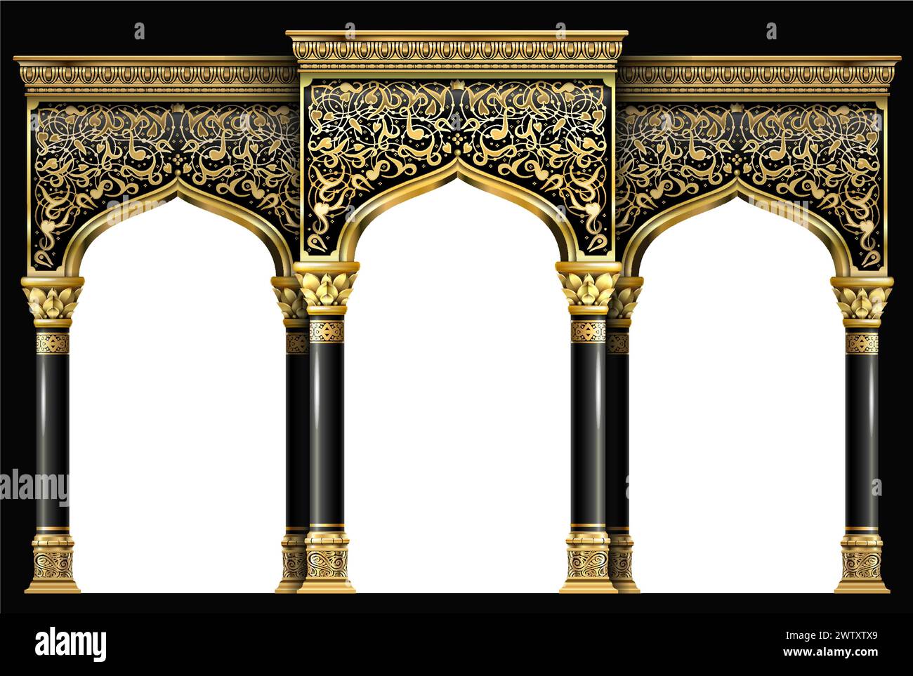 Golden luxury classic arch portal with columns Stock Vector Image & Art ...