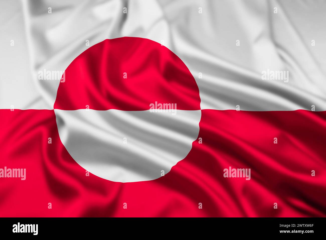 The Flag of Greenland, with a Ripple Effect Stock Photo - Alamy