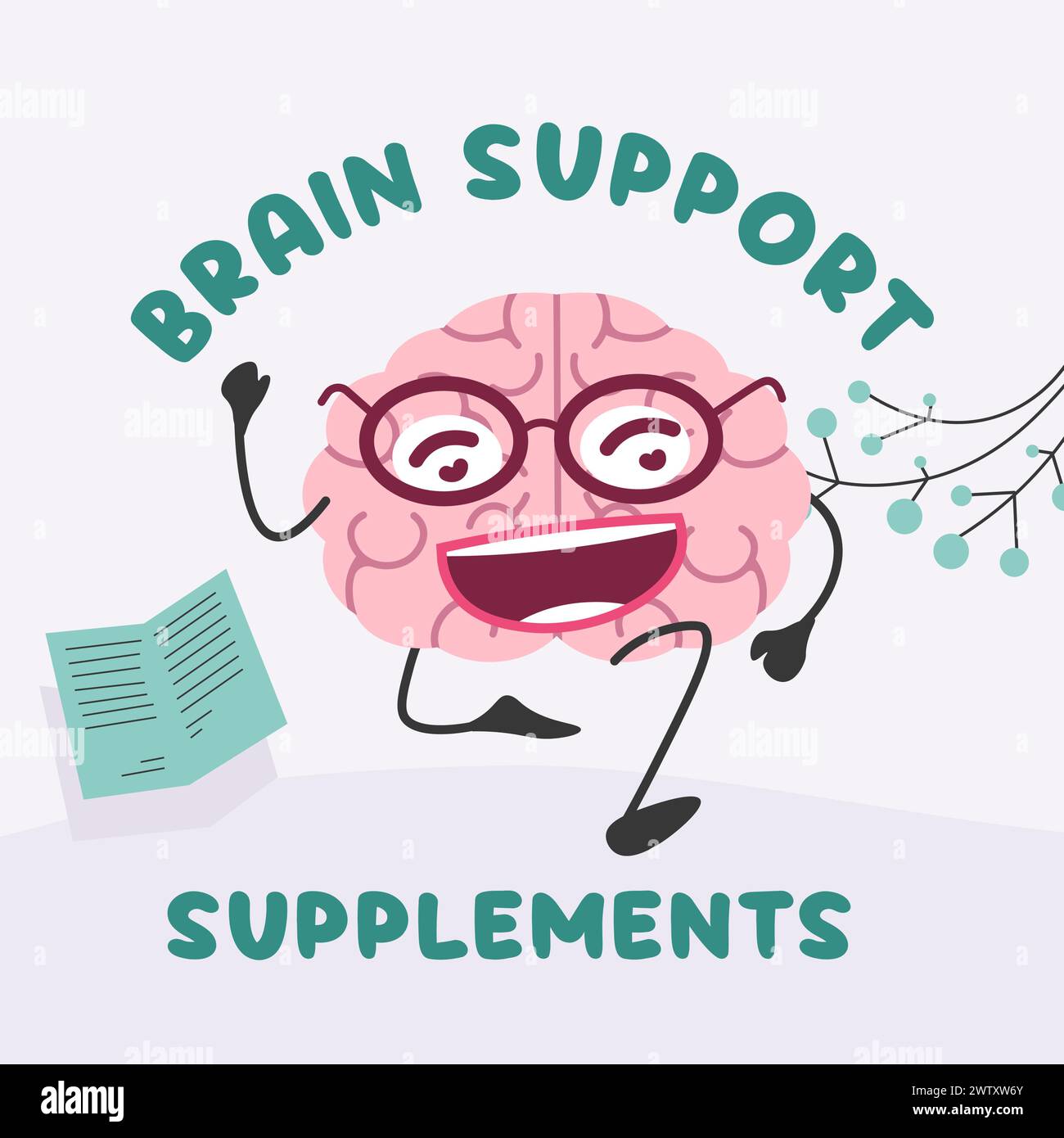 Brain Support Supplements Concept Stock Vector Image & Art - Alamy