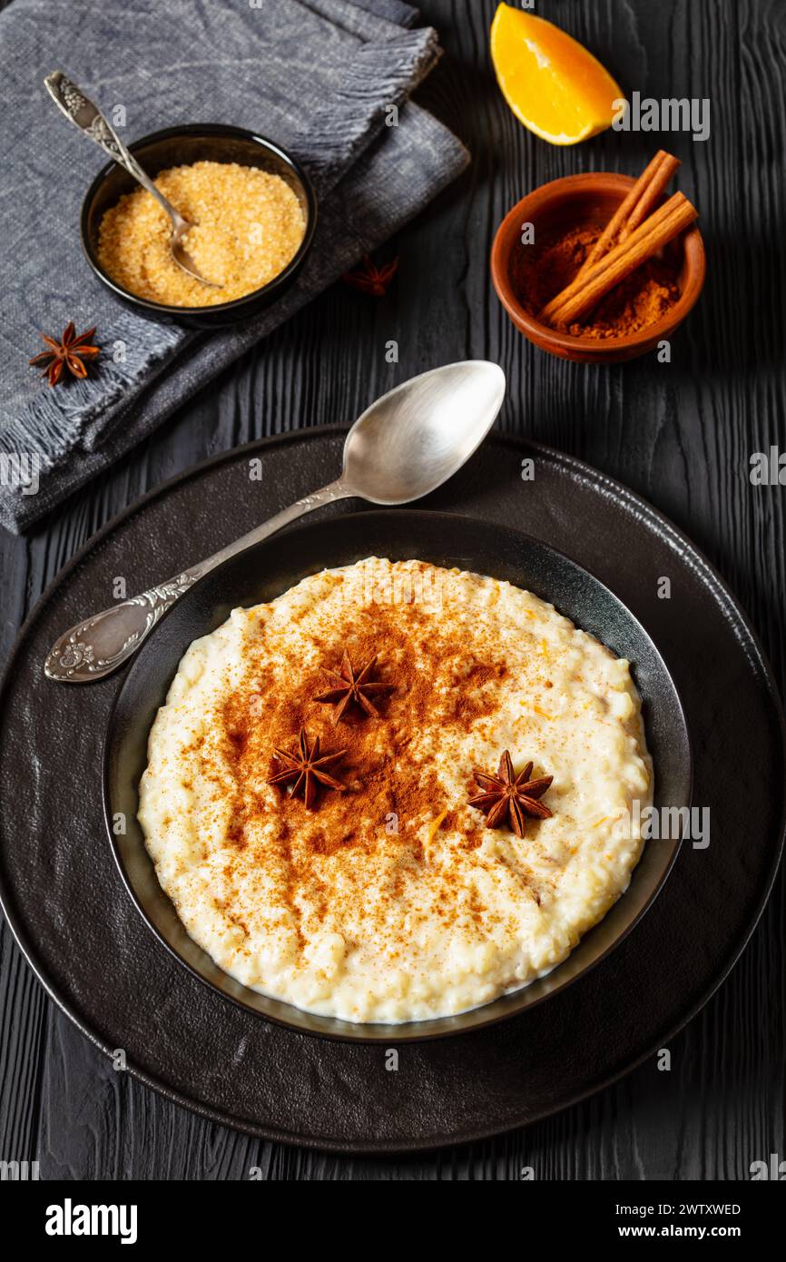rizogalo, creamy greek rice pudding of whole milk, white rice, cinnamon ...