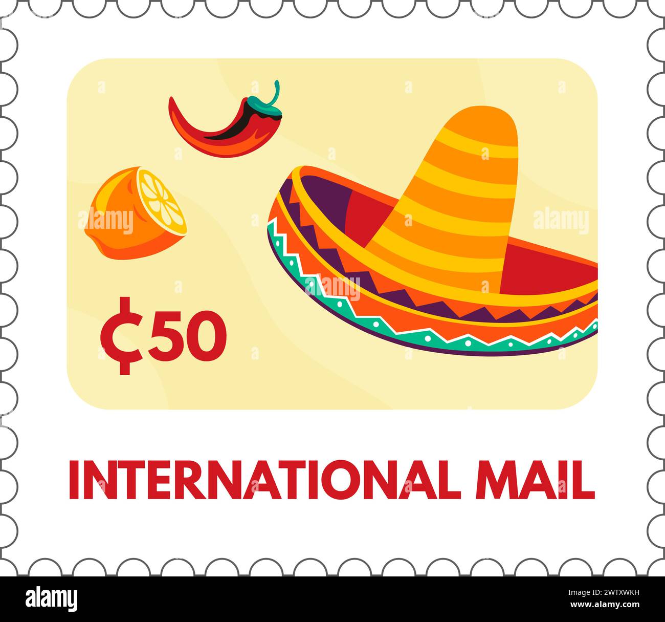Sombrero Citrus International Stamp Stock Vector Image & Art - Alamy