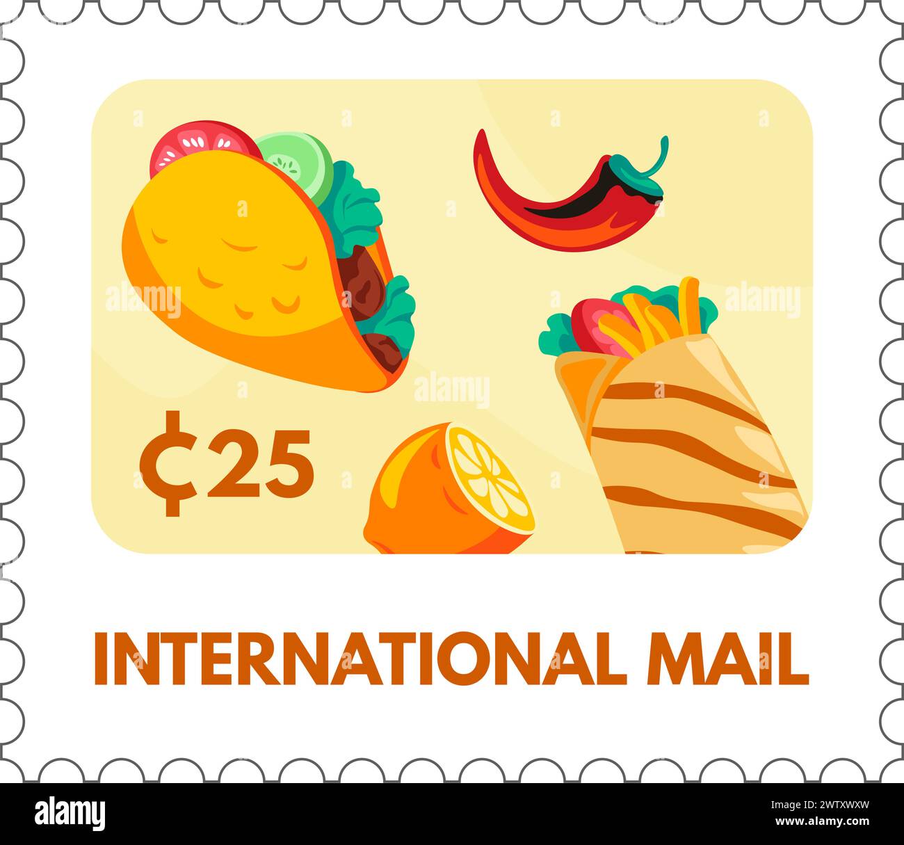 Colorful Taco International Stamp Stock Vector Image & Art - Alamy