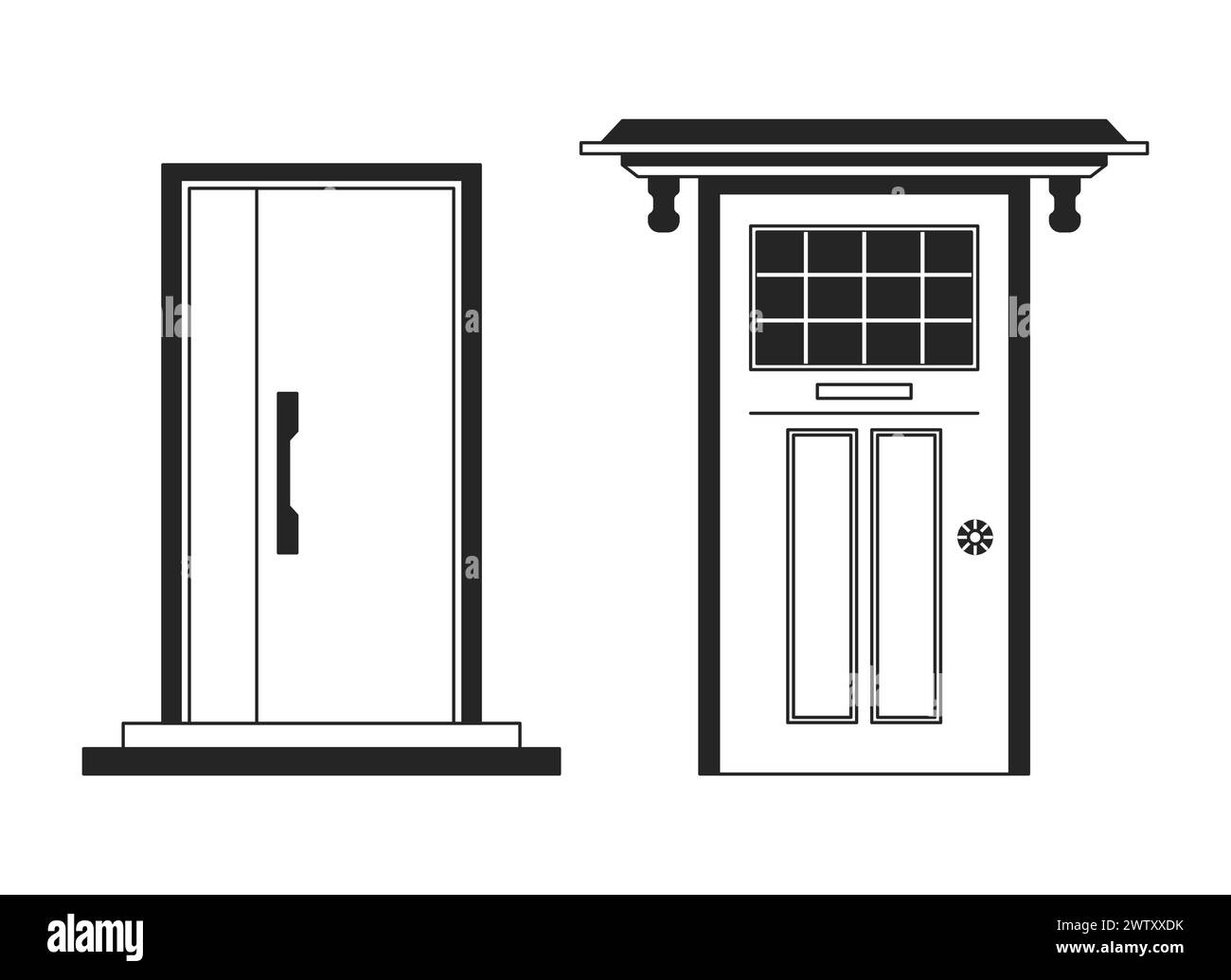 Doors icons set house cartoon design isolated vector image hi-res stock photography and images ...