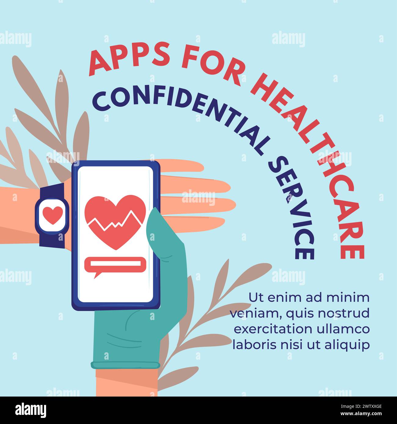 Healthcare App Smartwatch Illustration Stock Vector Image & Art - Alamy