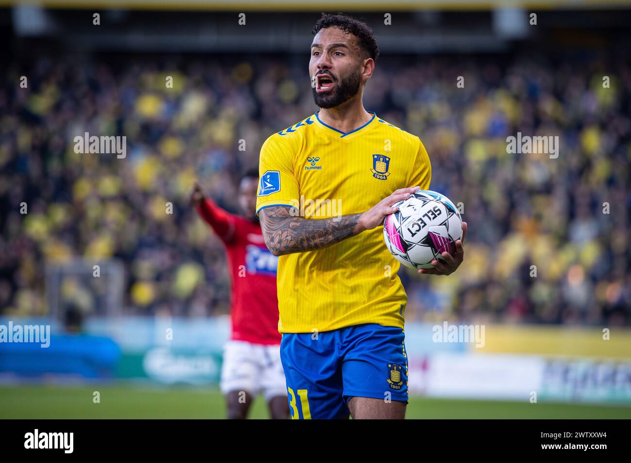 Brondby, Denmark. 17th, March 2024. Sean Klaiber (31) of Broendby IF ...
