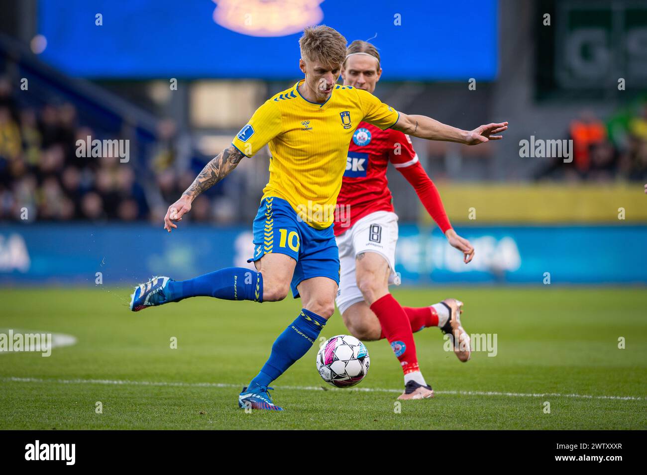 Brondby, Denmark. 17th, March 2024. Daniel Wass (10) of Broendby IF ...