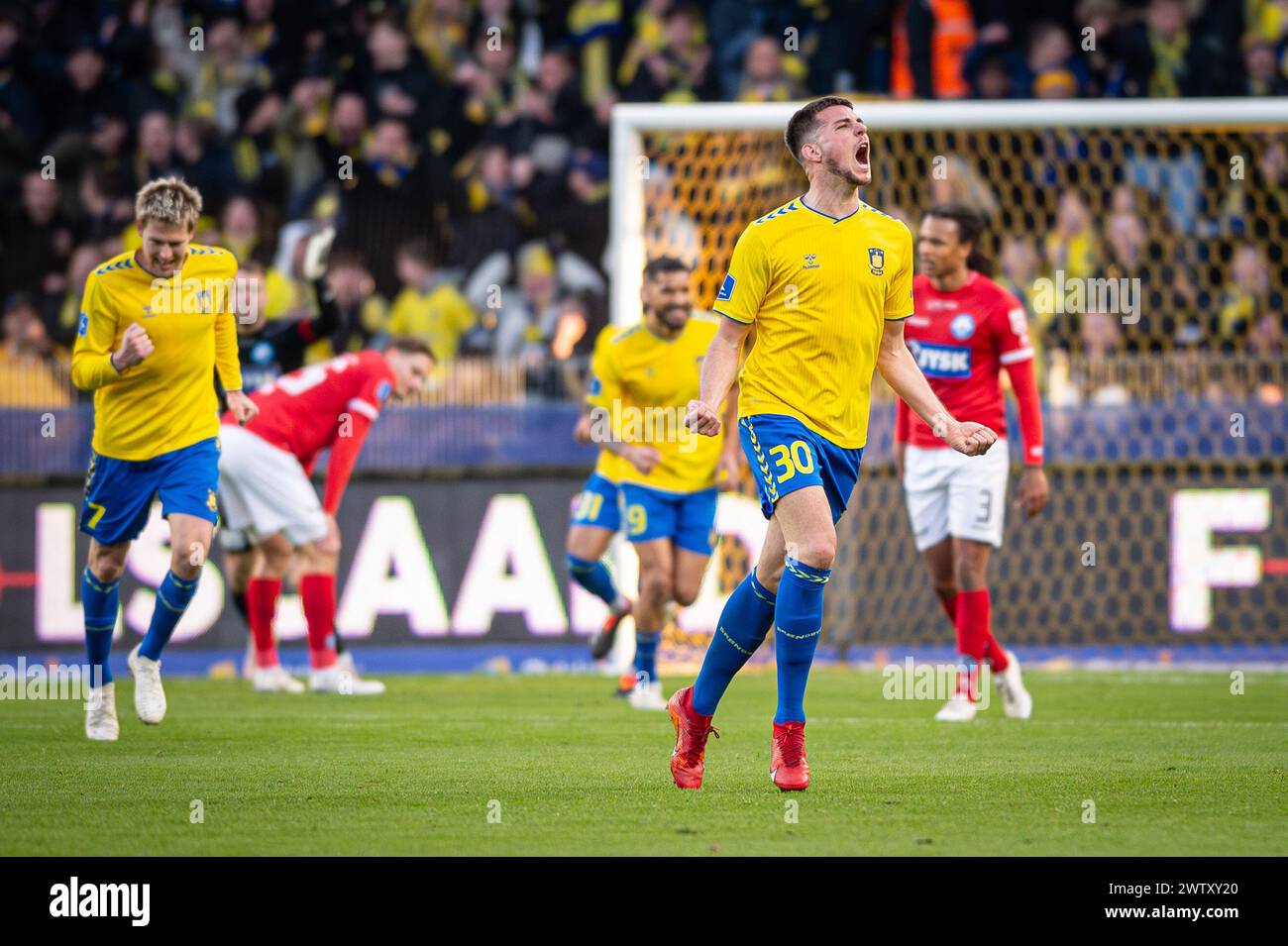 Brondby, Denmark. 17th, March 2024. Jordi Vanlerberghe (30) of Broendby ...