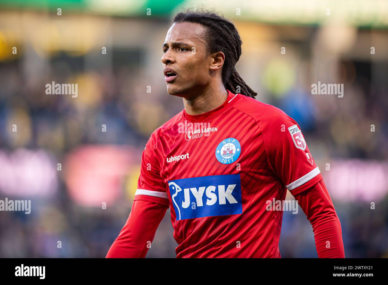 Brondby, Denmark. 17th, March 2024. Robin Ostrom (3) of Silkeborg IF ...