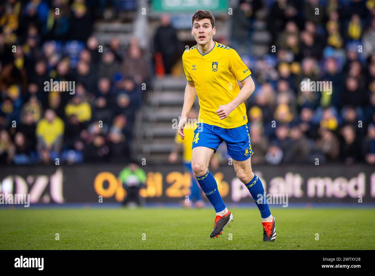 Brondby, Denmark. 17th, March 2024. Jacob Rasmussen (4) of Broendby IF ...