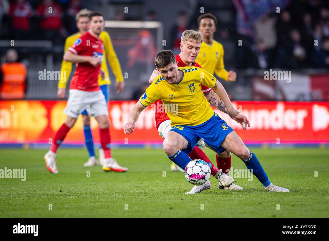 Brondby, Denmark. 17th, March 2024. Marko Divkovic (24) of Broendby IF ...