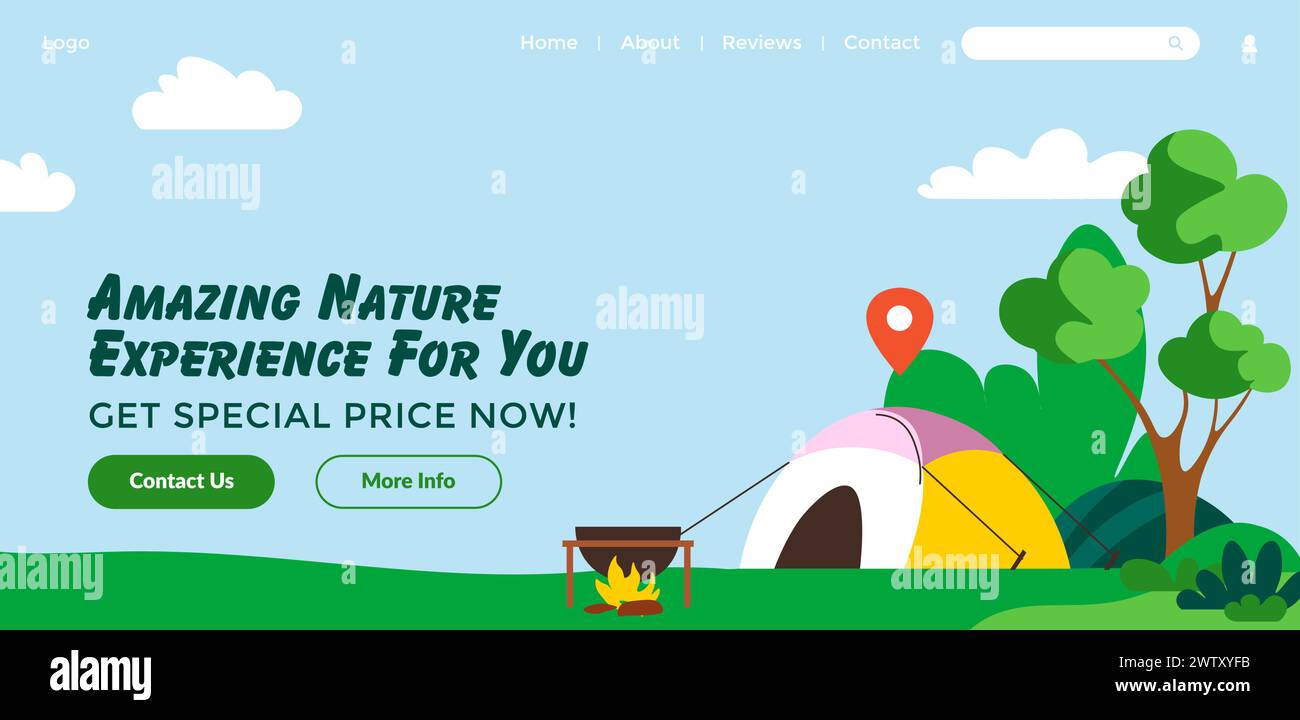 Nature Camping Experience Web Banner Stock Vector Image & Art - Alamy