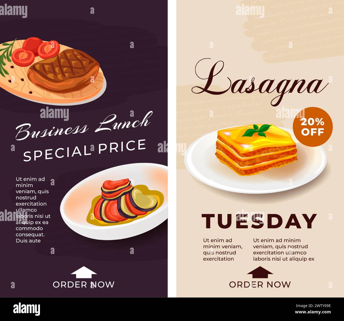 Business Lunch Special Offer Design Stock Vector Image & Art - Alamy