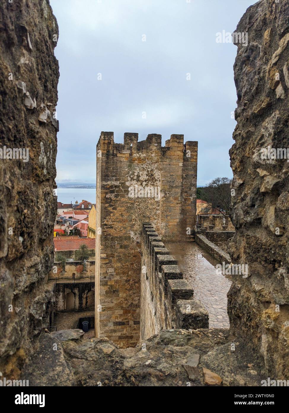 Scenic view from historic city walls in the old town Stock Photo - Alamy