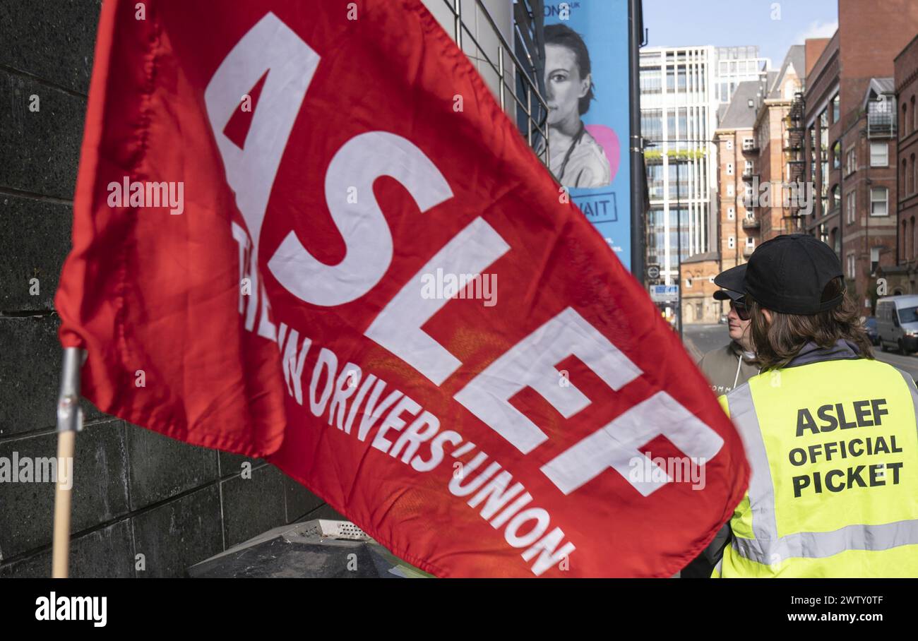 File photo dated 03/06/2023 of members of the Aslef union on a picket ...