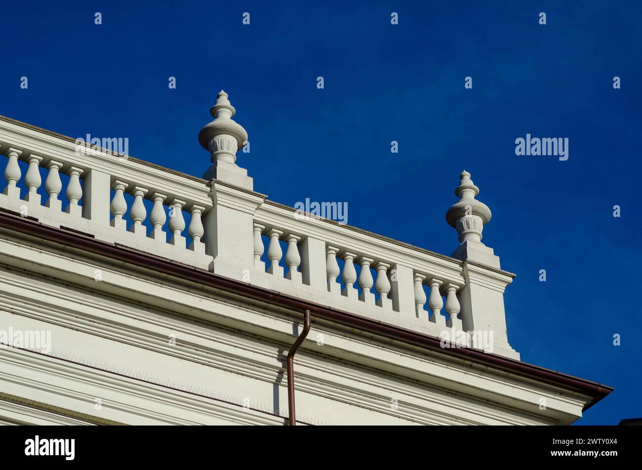 detail of an elegant noble palace, with neoclassical elements of ...