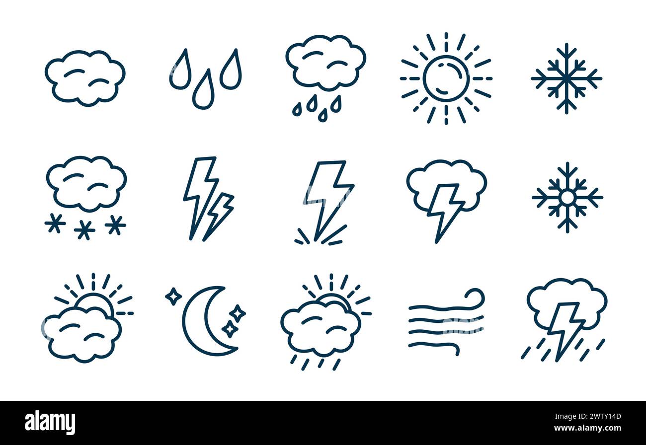 Storm heavy rain moon Stock Vector Images - Alamy