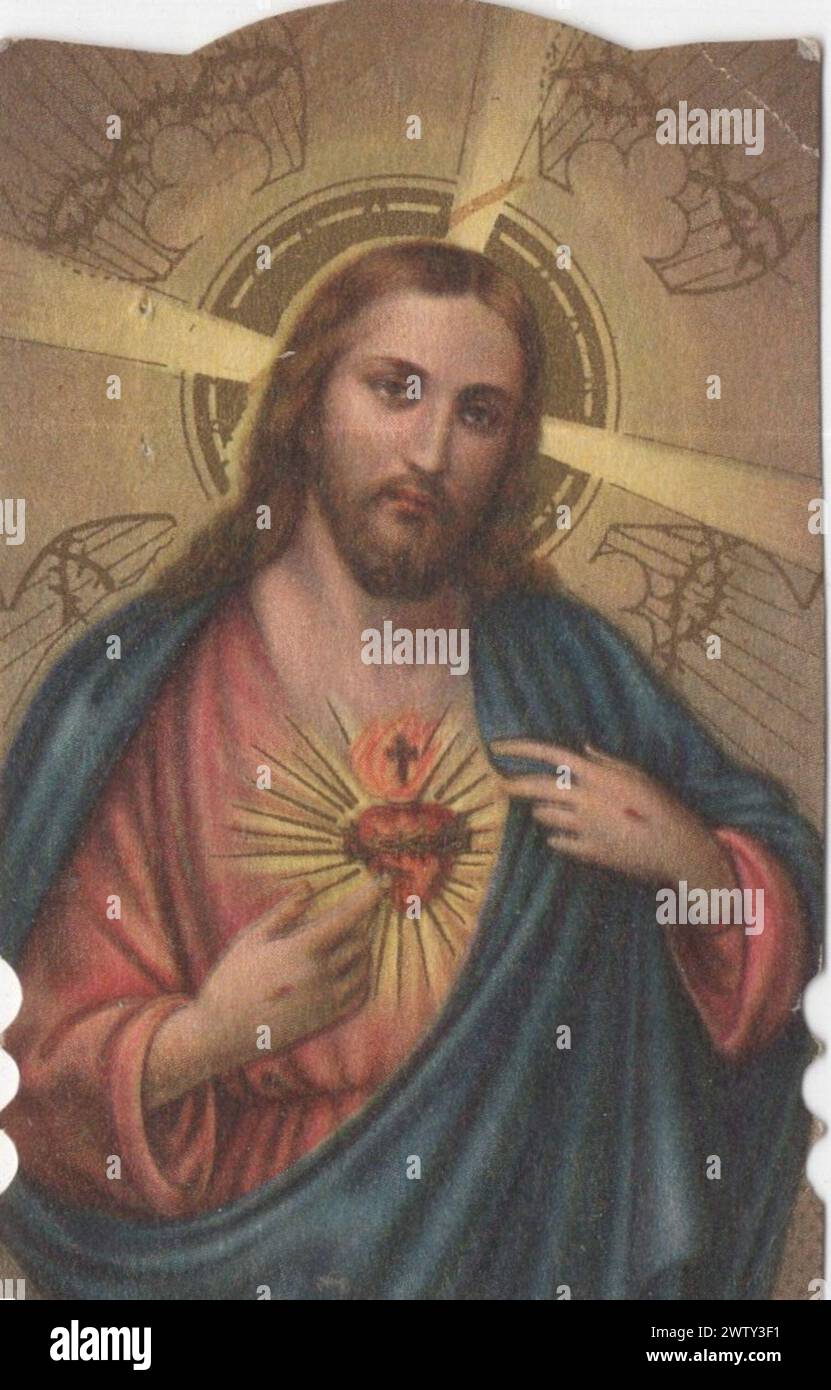vintage holy card Sacred Heart Of Jesus - Sacred Heart Of Jesus And ...