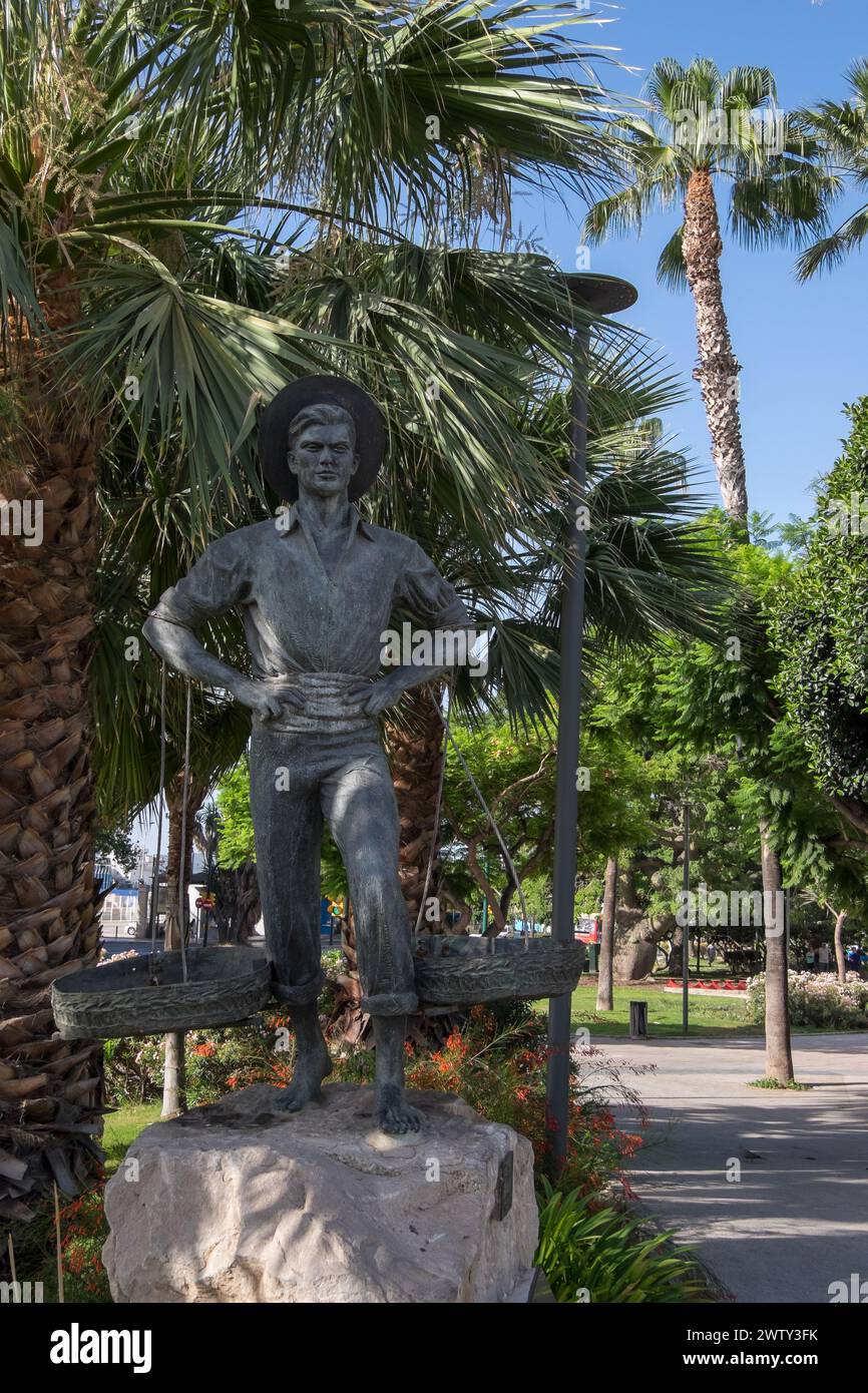 Sculpture of the Cenachero, located in the Plaza de la Marina, made by ...