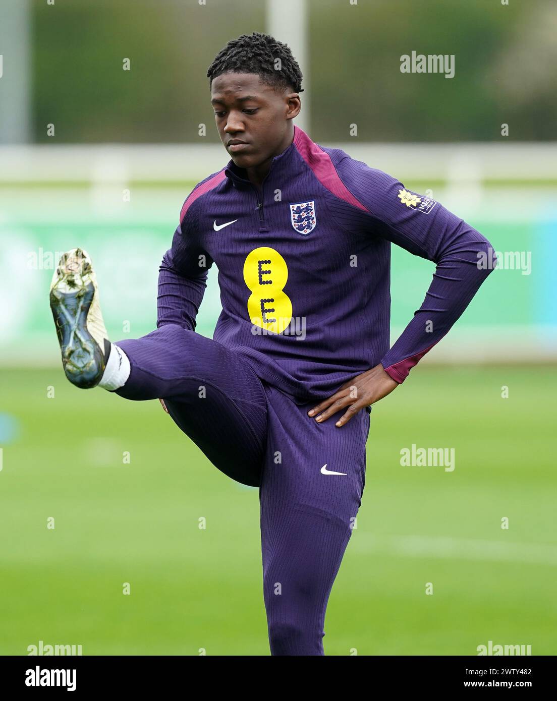 England's Kobbie Mainoo during a training session at St. George's Park ...