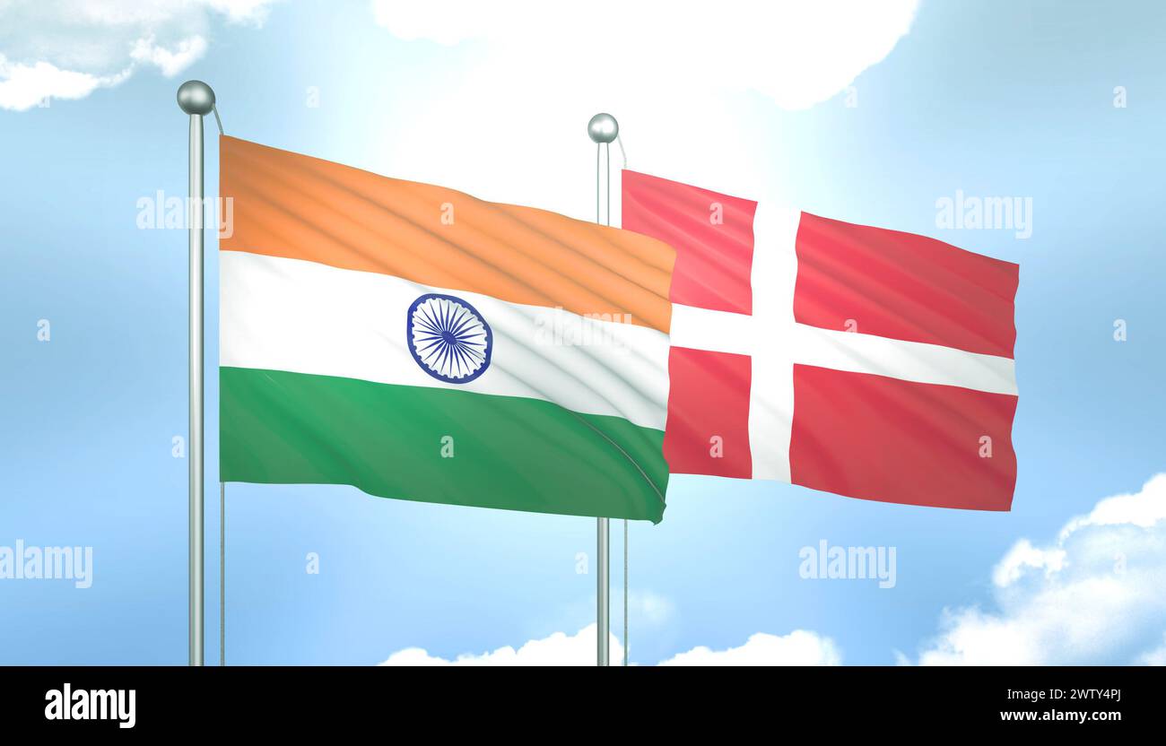 Denmark india flag hi-res stock photography and images - Alamy