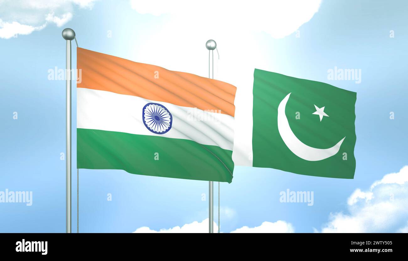 India and pakistan flag map hi-res stock photography and images - Alamy
