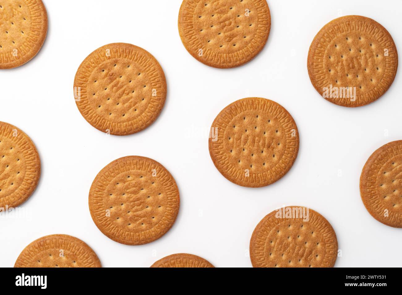 Maria biscuits on white background Stock Photo - Alamy