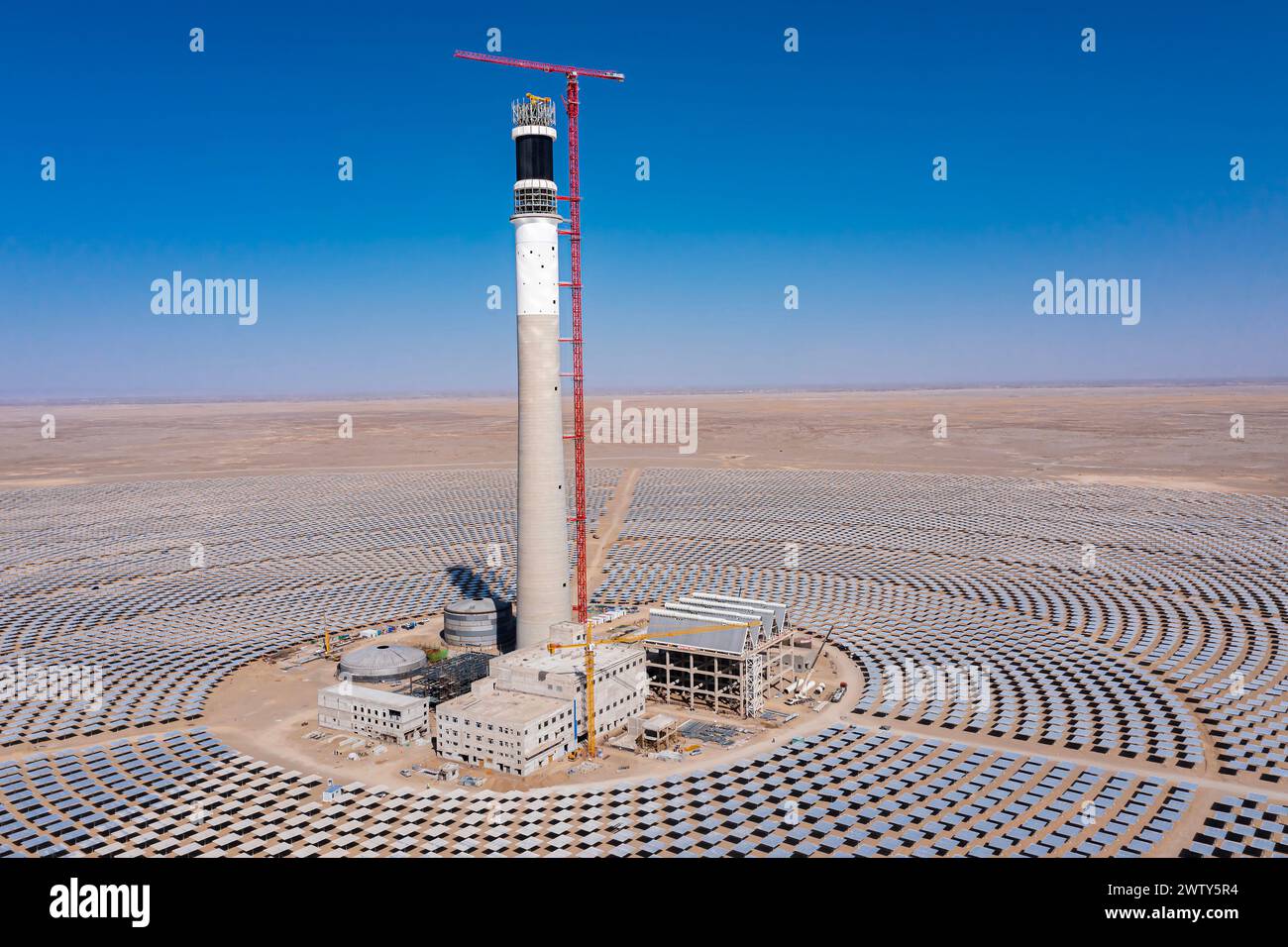 JIUQUAN, CHINA - MARCH 18, 2024 - Aerial photo of the construction site ...