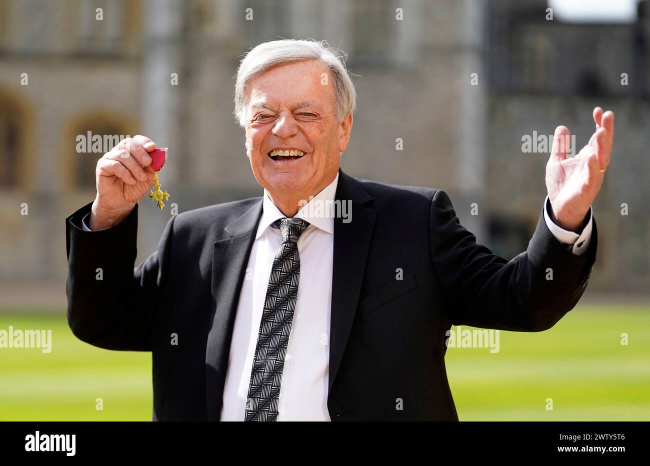 Tony Blackburn after being made an Officer of the Order of the British ...