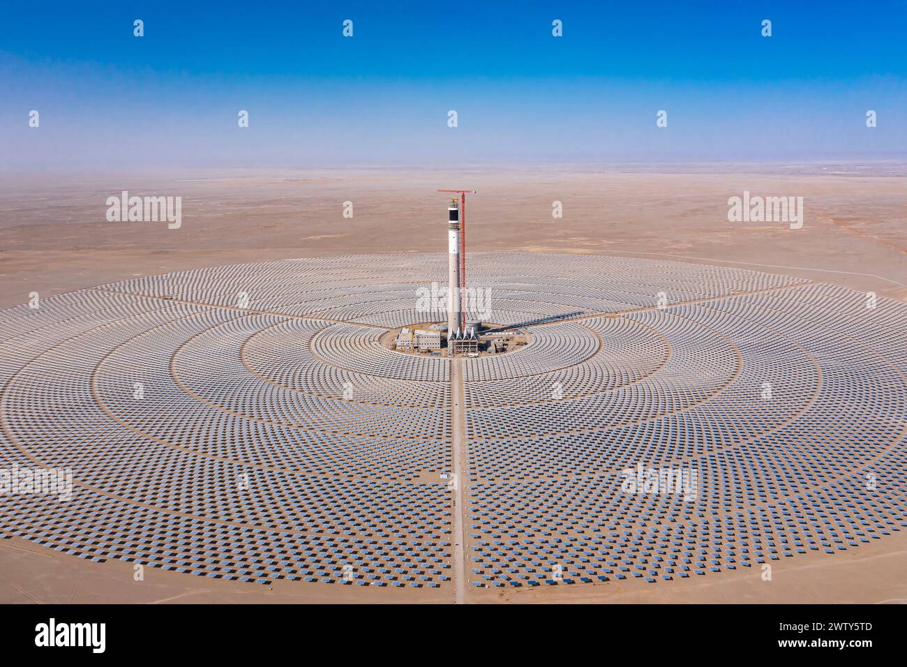JIUQUAN, CHINA - MARCH 18, 2024 - Aerial photo of the construction site ...