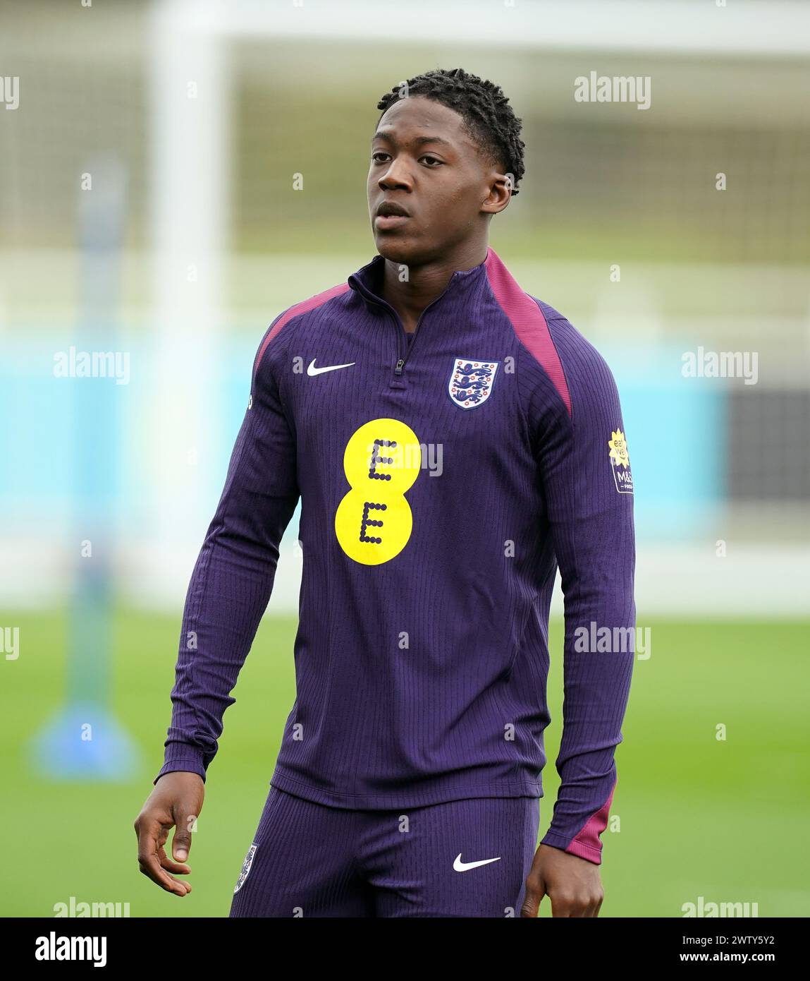England's Kobbie Mainoo during a training session at St. George's Park ...