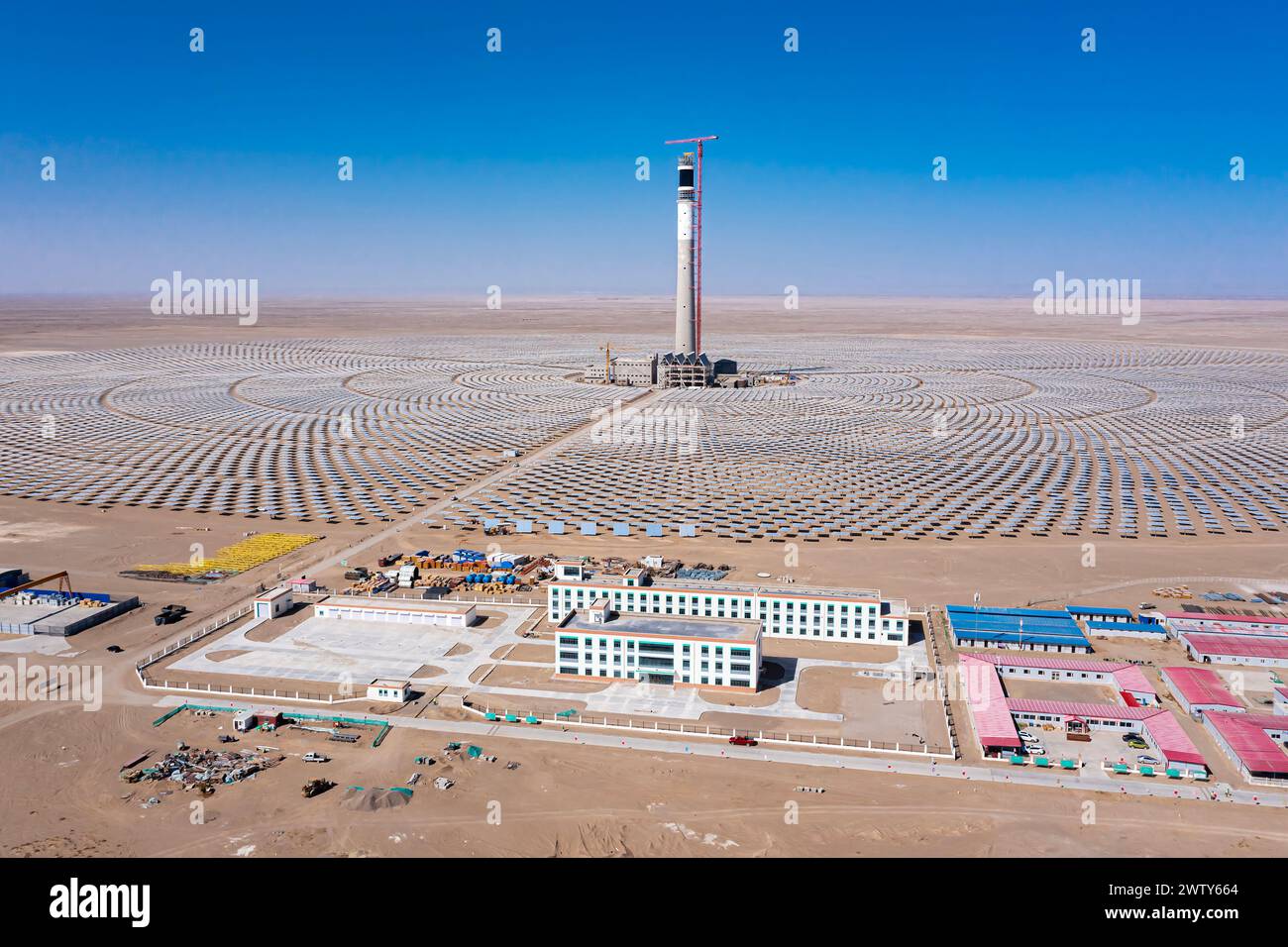 JIUQUAN, CHINA - MARCH 18, 2024 - Aerial photo of the construction site ...