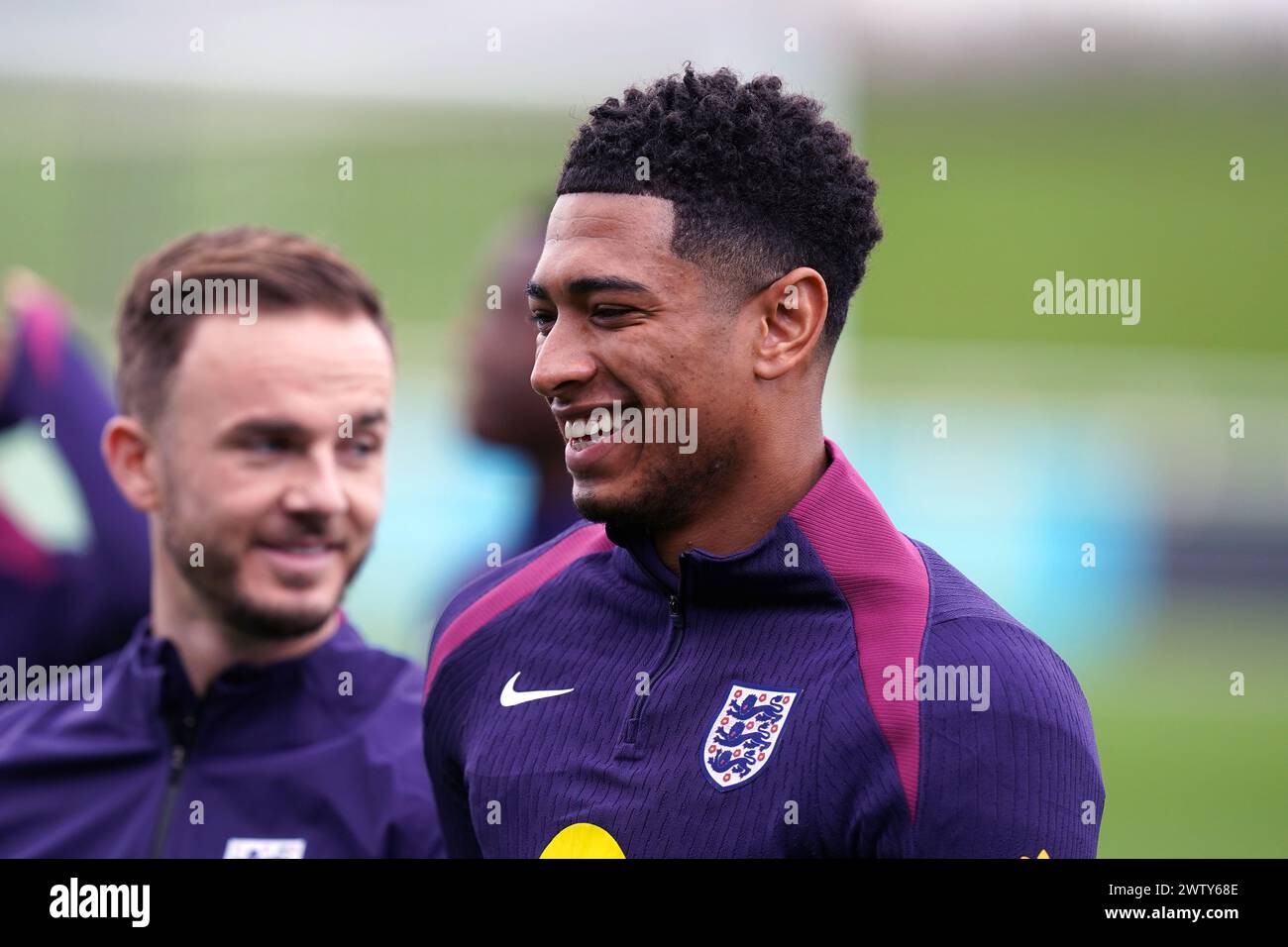 England's Jude Bellingham during a training session at St. George's ...