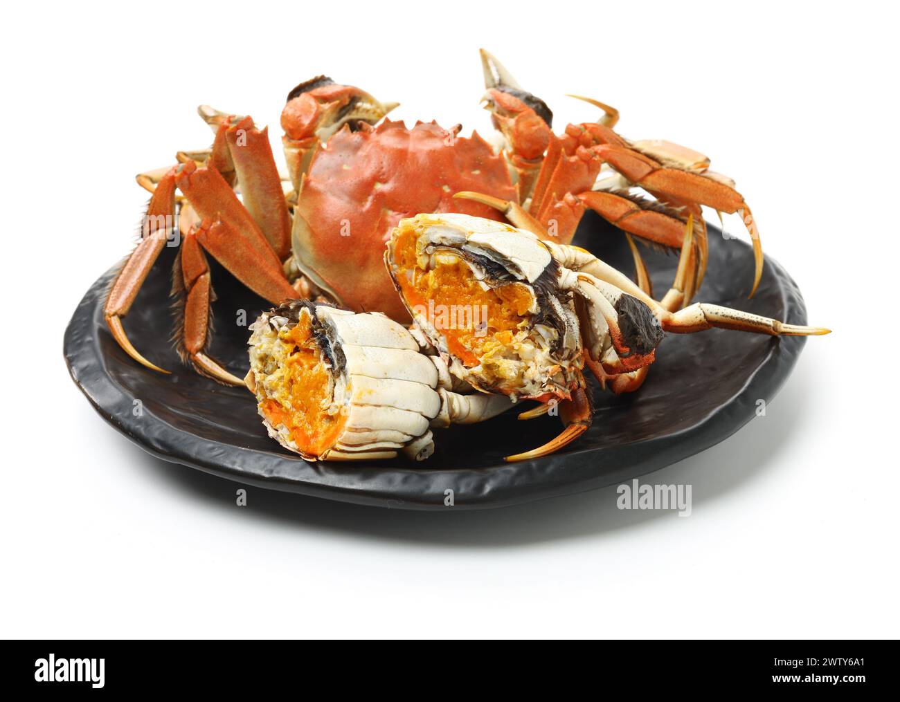 Cooked river crab isolated in white background Stock Photo - Alamy