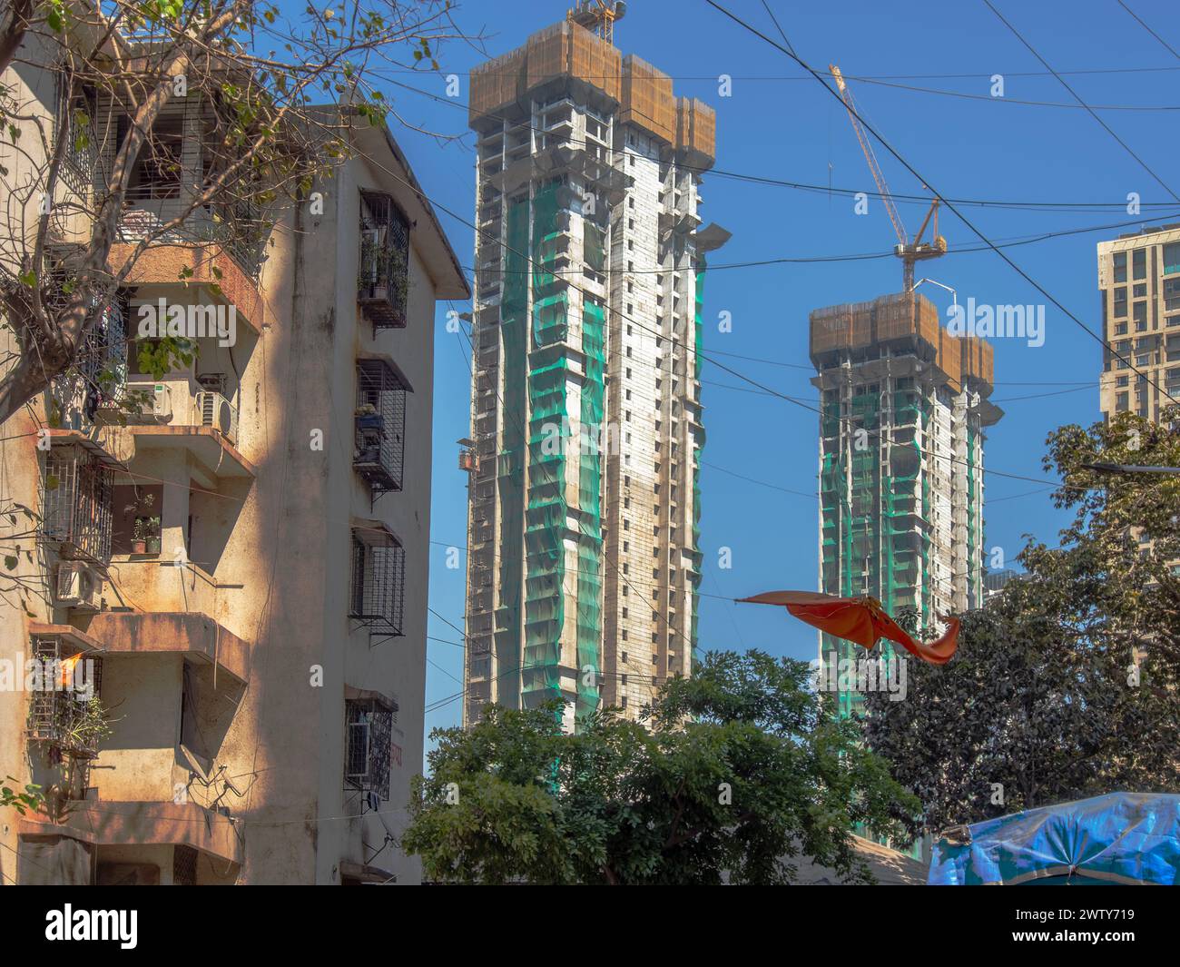 02 25 2024 New High rise Building at Jacob Circle Saat Rasta nao Sant ...
