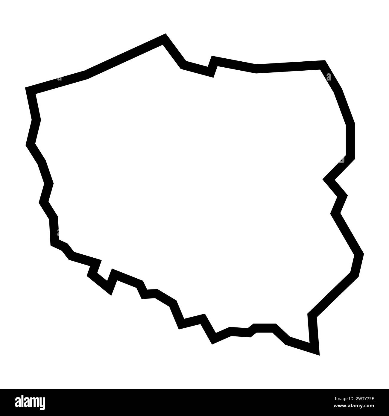 vector poland outline map on white background Stock Vector Image & Art ...