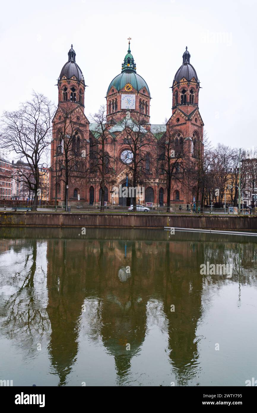 Munich, Germany - DEC 26, 2021: St. Luke's Church, Lukaskirche is the ...
