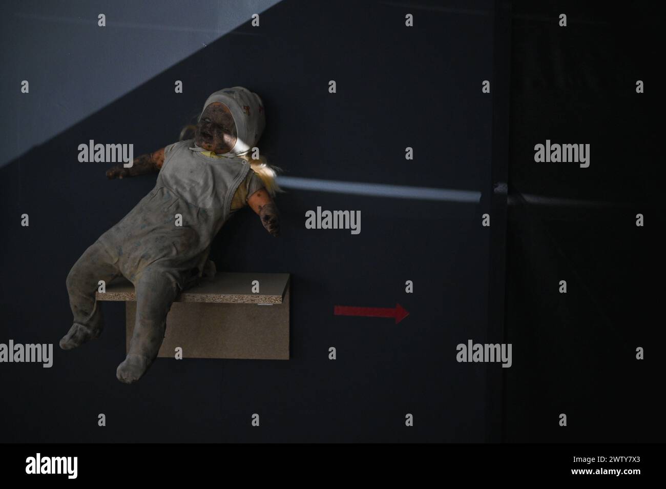 LVIV, UKRAINE - MARCH 19, 2024 - Items of the exhibition "Here Was My ...