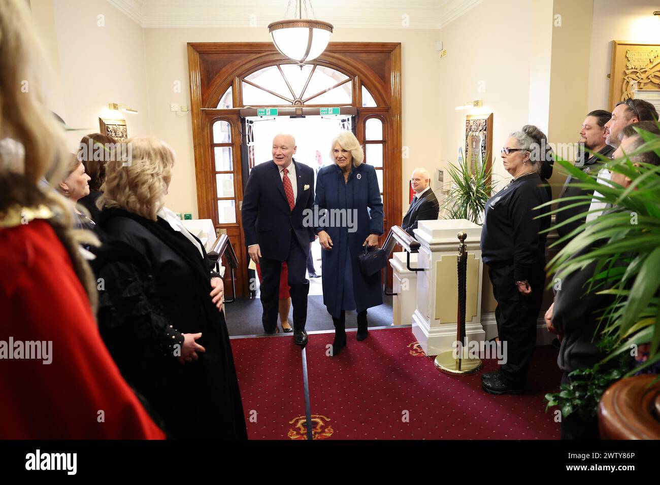 Queen Camilla and Lieutenant Governor Sir John Lorimer (left), at ...