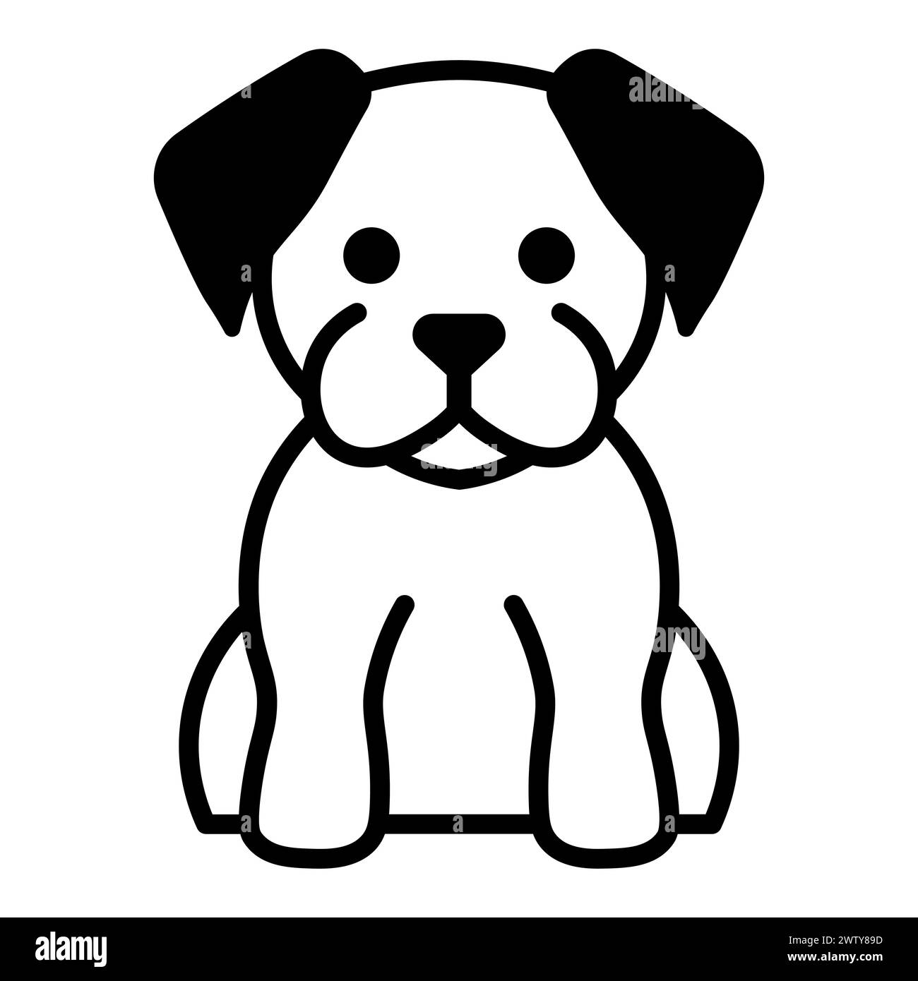 black vector puppy icon on white background Stock Vector Image & Art ...
