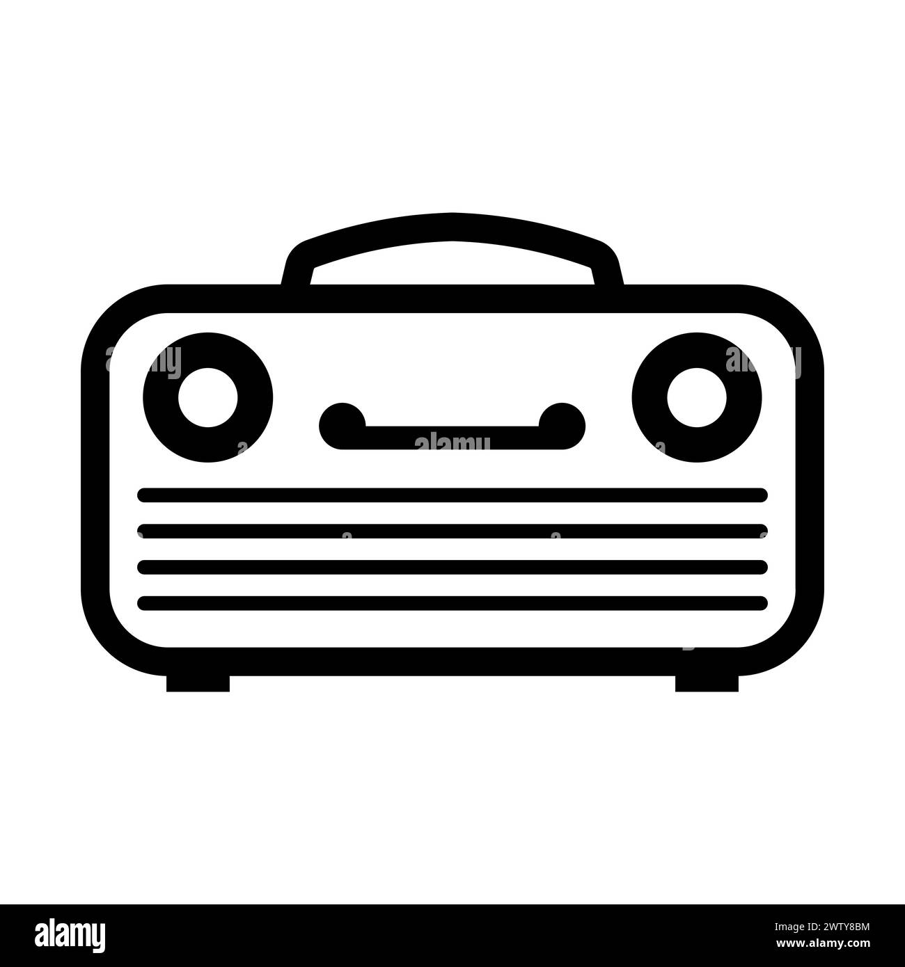 black vector radio icon on white background Stock Vector Image & Art ...