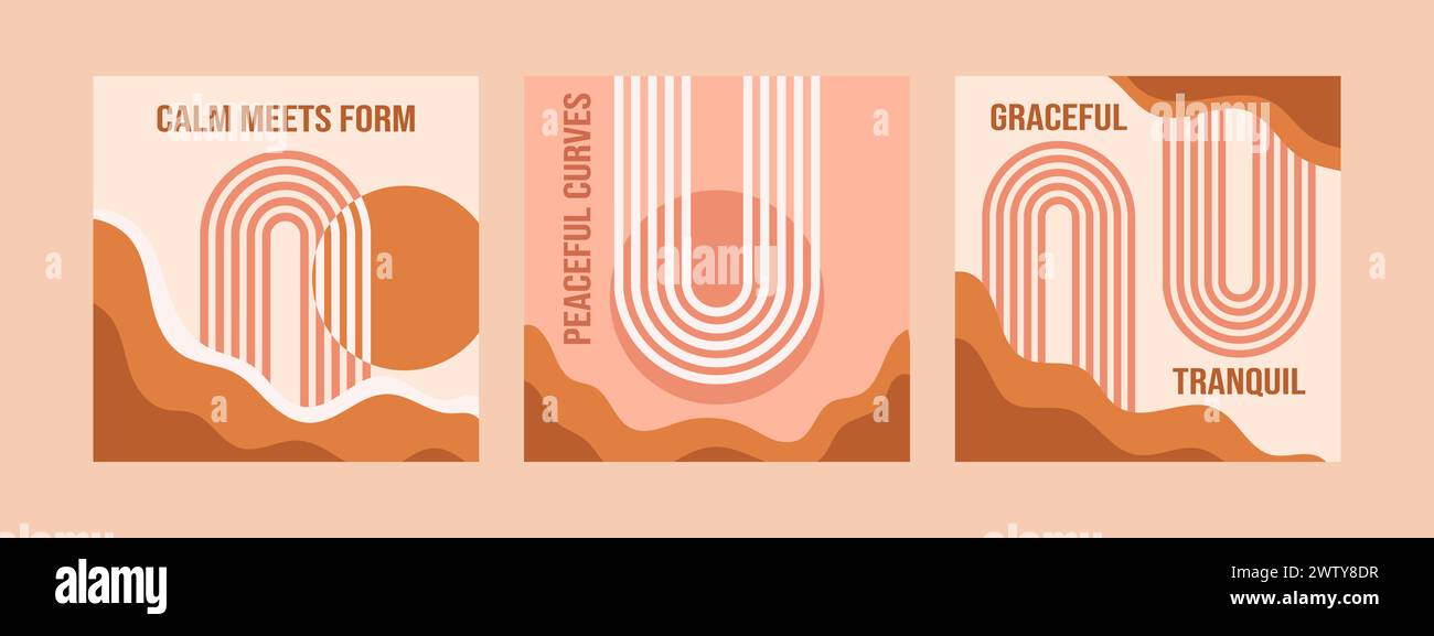 Minimalist geometric zen arches square post social media collection ...