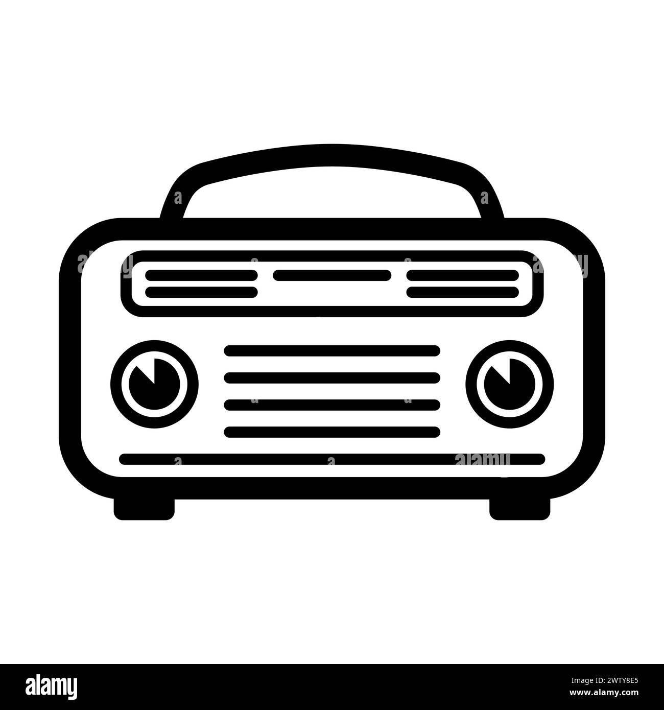 black vector radio icon on white background Stock Vector Image & Art ...