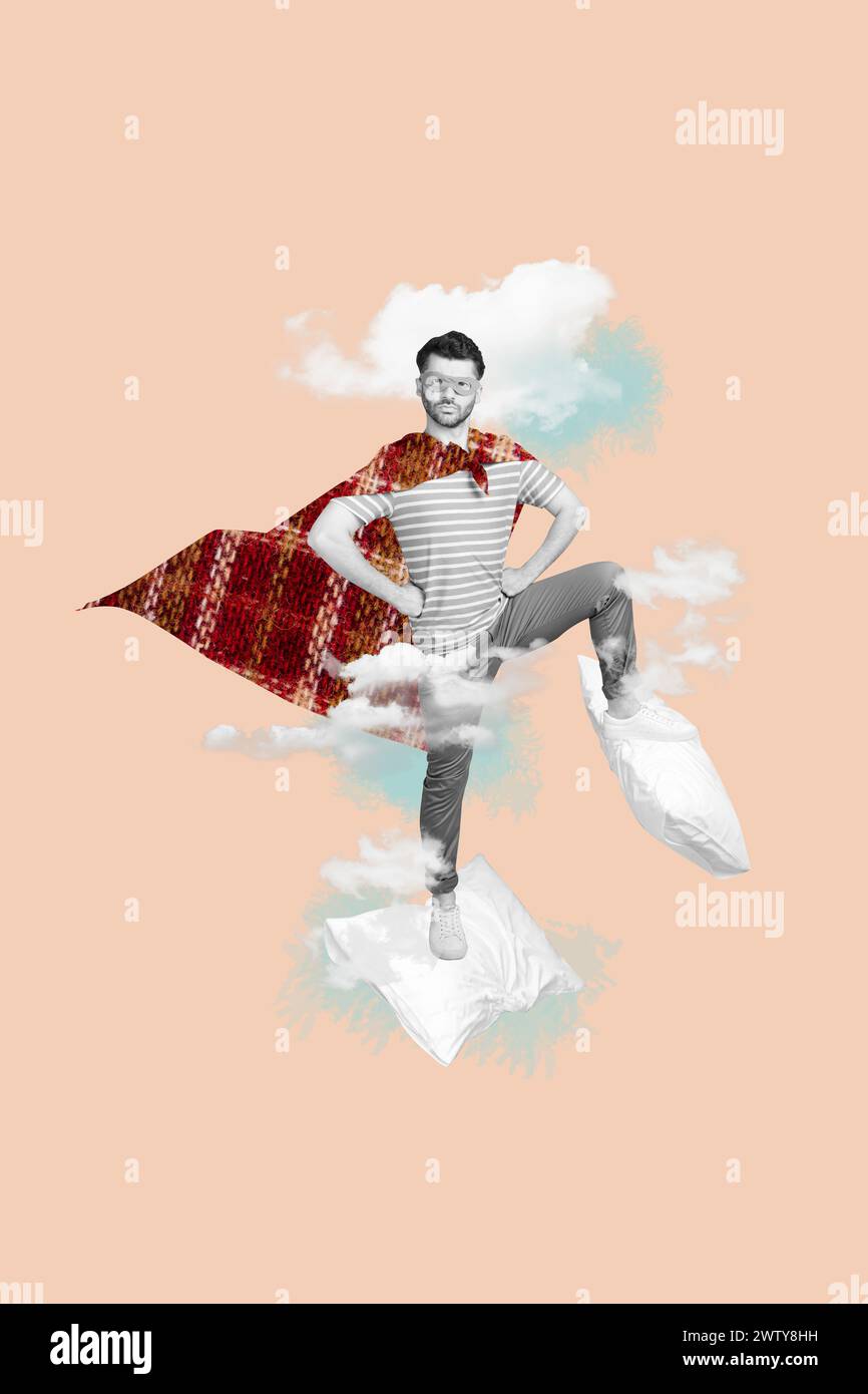 Sketch image composite trend artwork 3D photo collage of handsome ...