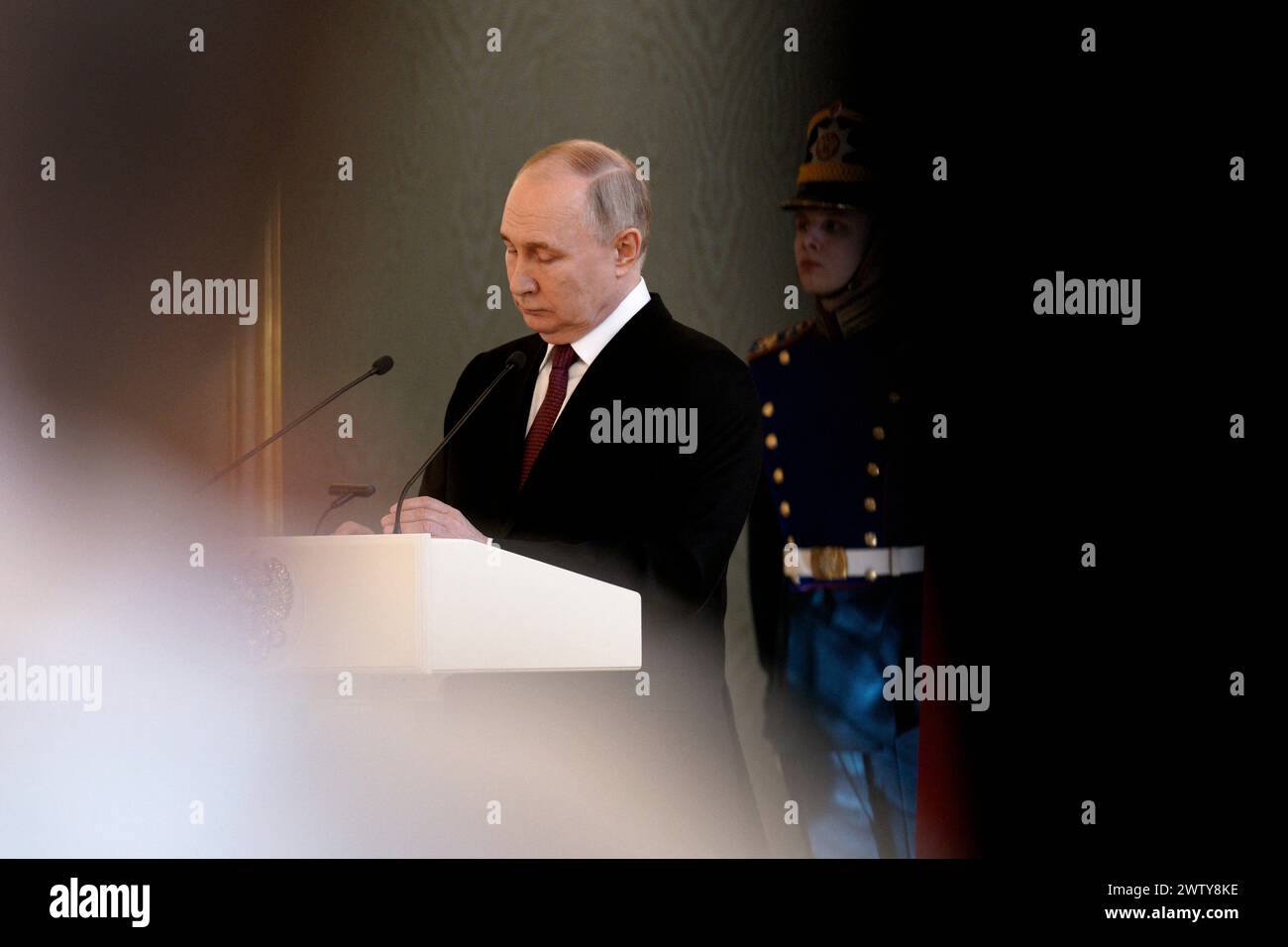 Moscow, Russia. 20th Mar, 2024. Russian President Vladimir Putin meets ...