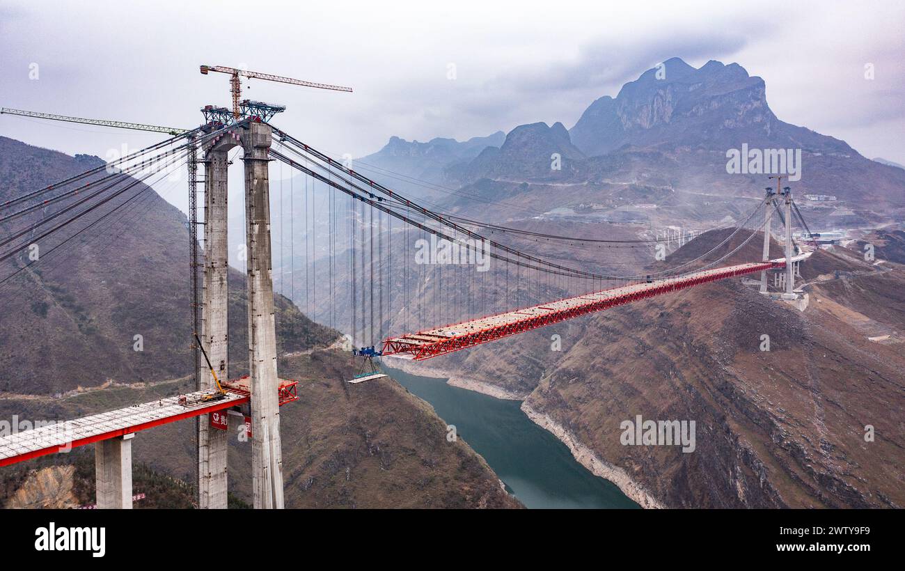 Qinglong. 20th Mar, 2024. An aerial drone photo taken on March 20, 2024 ...