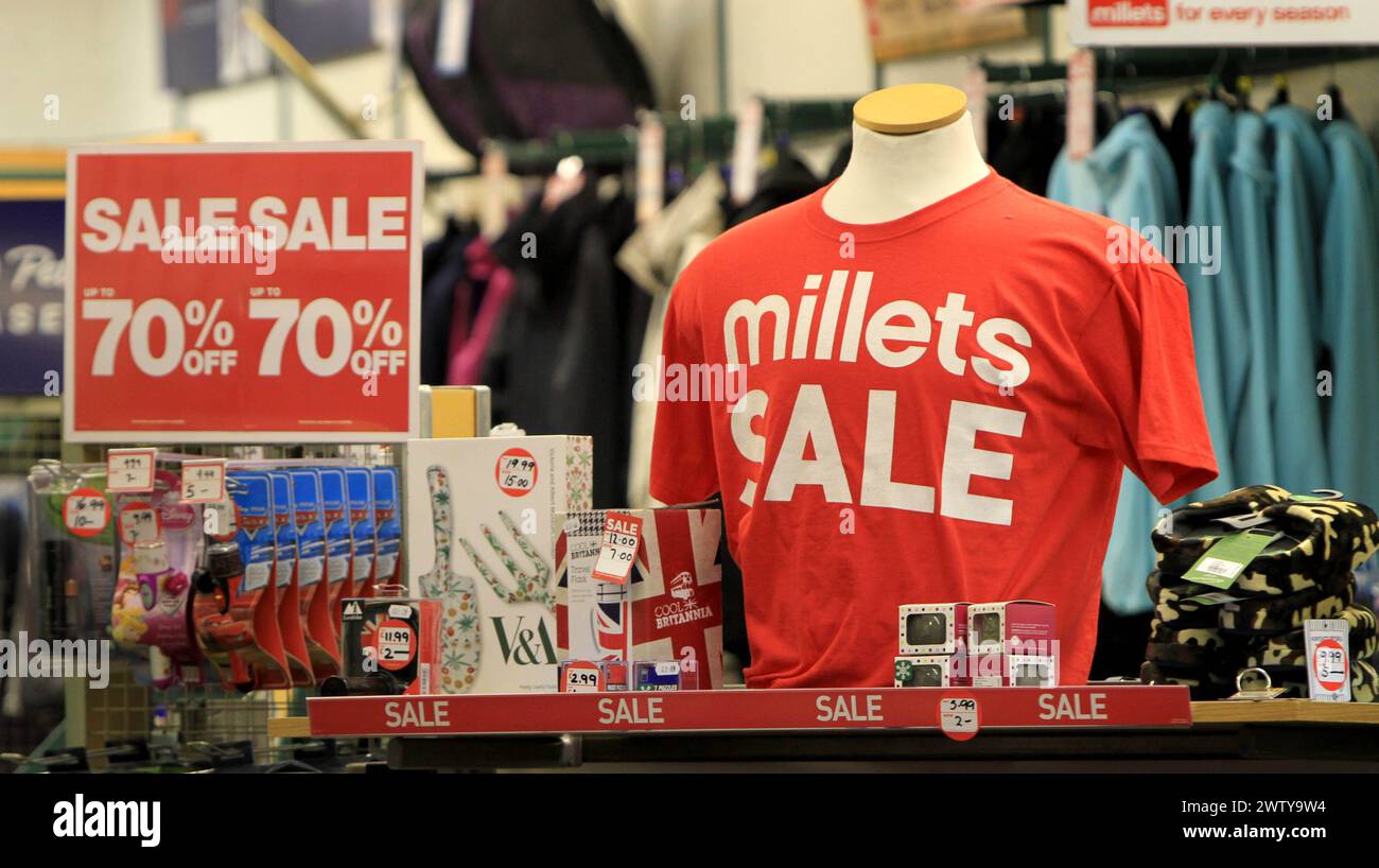 06/01/12. ..Millets store in Burton on Trent in Staffordshire today ...