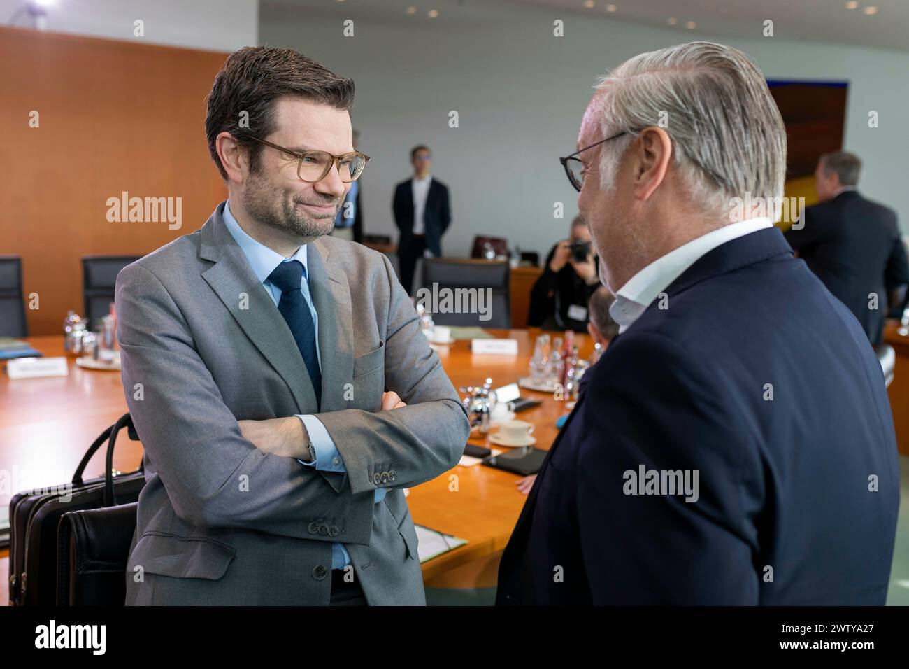 Marco Buschmann, Federal Minister of Justice, in conversation with ...